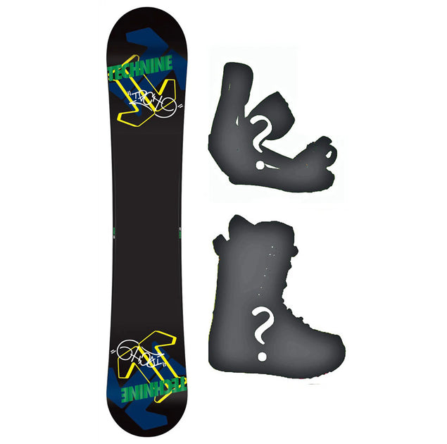 153cm Technine Camrock Black Rocker Snowboard, Build a Package with Bo ...